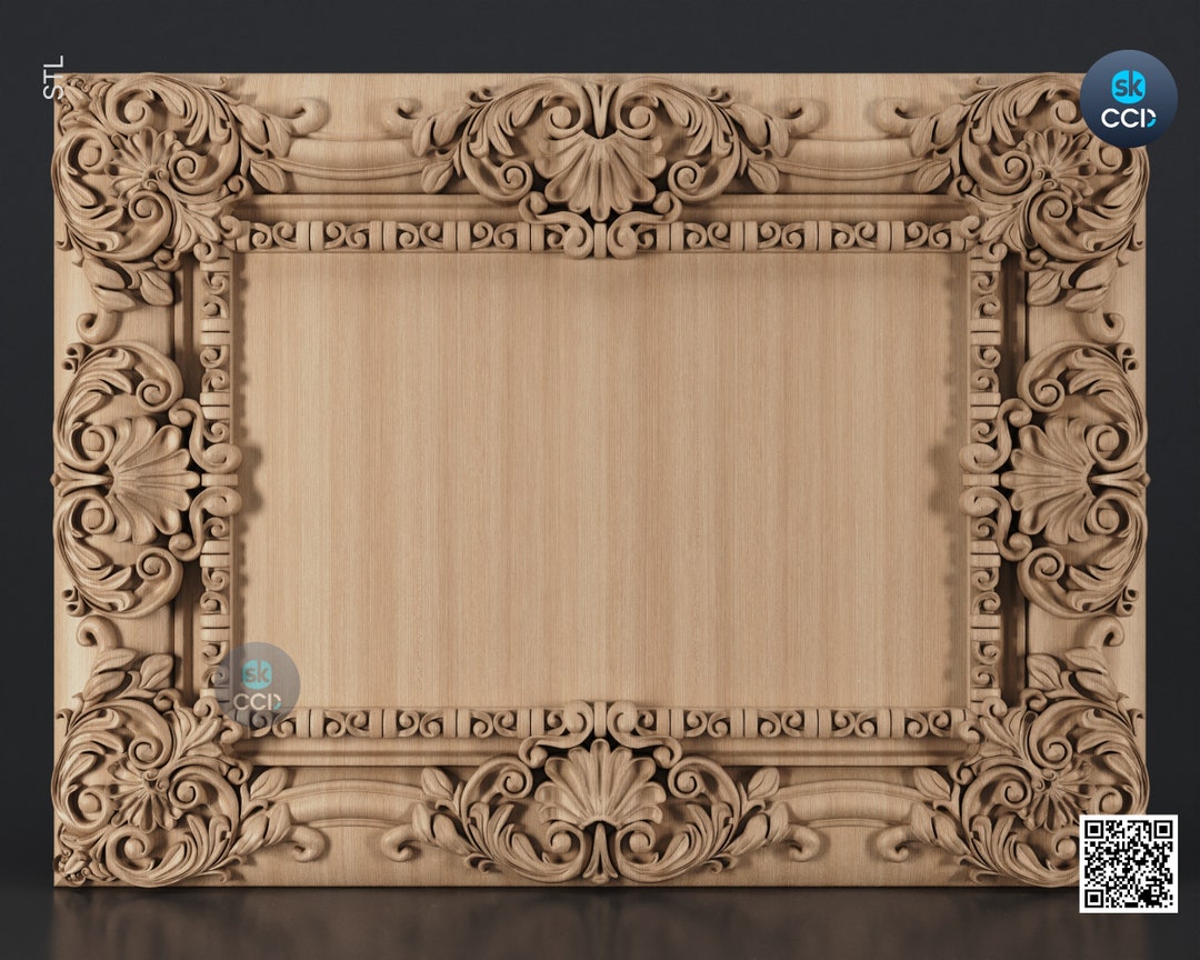 Carved Frame STL 3D Model, Carvign Frame, CNC Router Carving Artcam ...