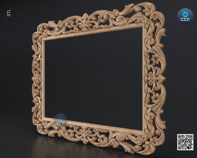 Carved Frame STL 3D Model, Carvign Frame, CNC Router Carving Artcam ...