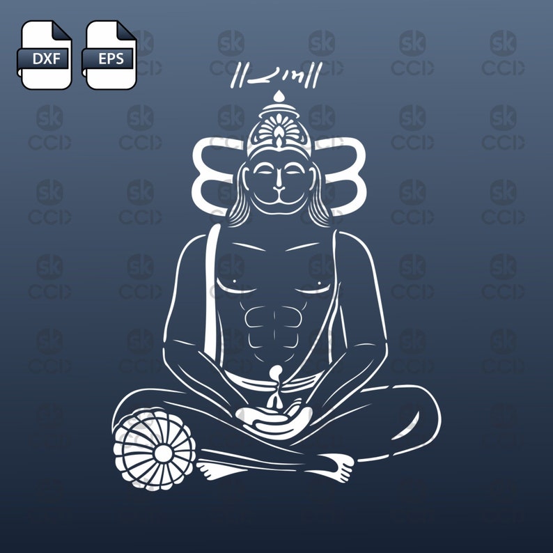 Buy Indian God Lord Hanuman Hanuman Laser Cutting Design DXF Vector Cnc ...