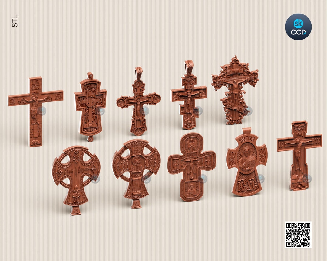 Cross Stl, 3D STL File for Cnc and 3D Printer, Jesus Cross Set - 1, CNC ...