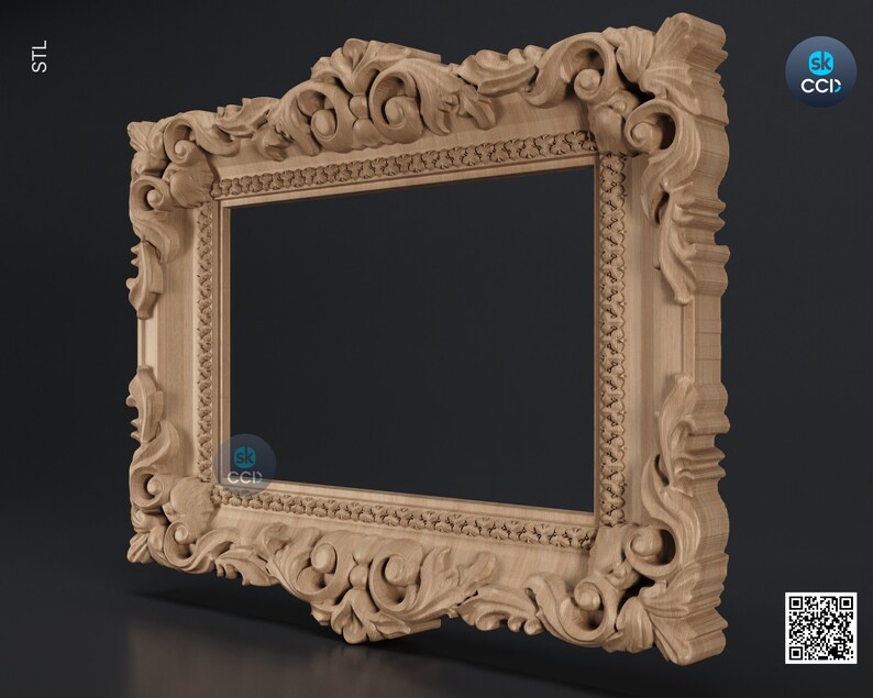 Carved Frame STL 3D Model, Carvign Frame, CNC Router Carving Artcam ...