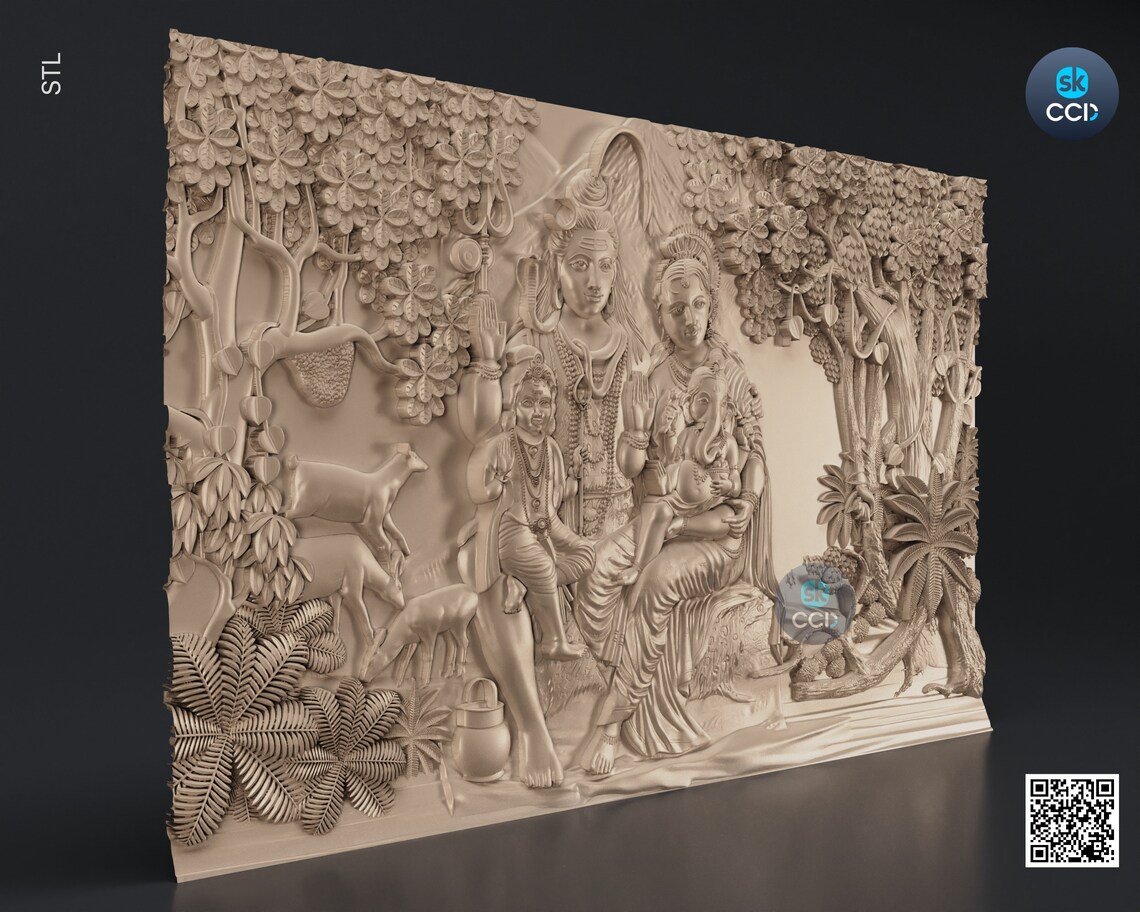 Lord Shiva Parvati STL 3D Model, Carvign Model, CNC Router Carving ...