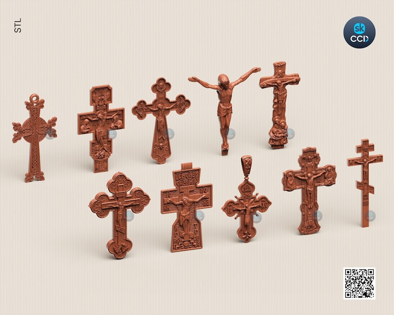 Cross Stl, 3D STL File for Cnc and 3D Printer, Jesus Cross Set - 2, CNC ...