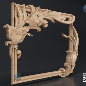 Carved Frame STL 3D Model, Carvign Frame, CNC Router Carving Artcam ...