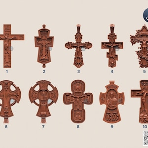 Cross Stl, 3D STL File for Cnc and 3D Printer, Jesus Cross Set - 1, CNC ...