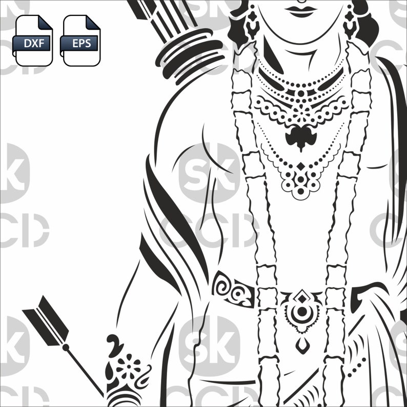 Buy Lord Ram Vector for Laser Cut, Cnc, Digital Files CDR, Dxf, Eps ...