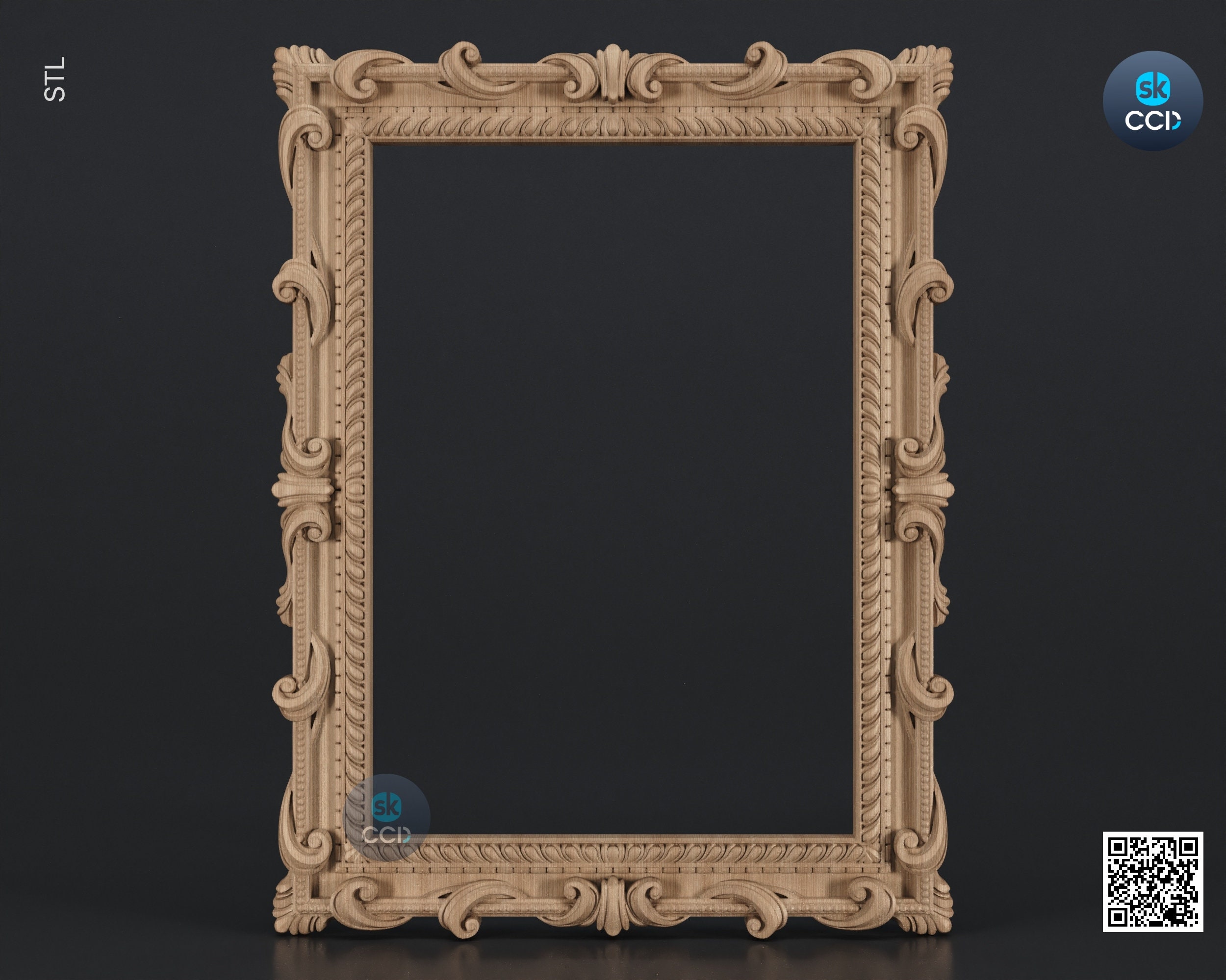 Carved Frame STL 3D Model, Carvign Frame, CNC Router Carving Artcam ...