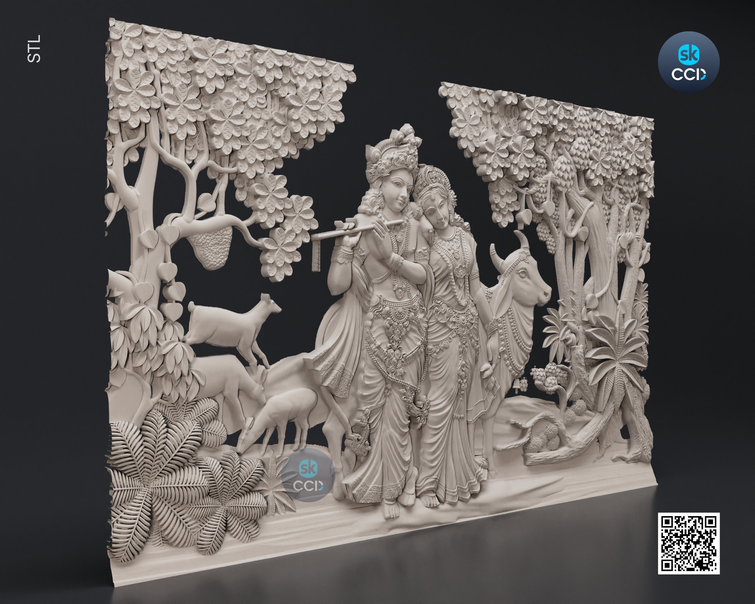Radha Krishna Stl 3d Model Carvign Model Cnc Router Carving Etsy Uk