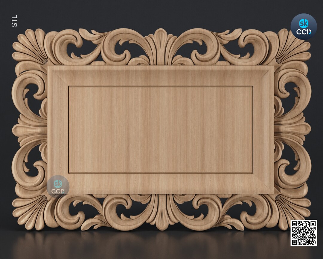 Carved Frame STL 3D Model, Carvign Frame, CNC Router Carving Artcam ...