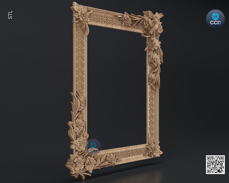Carved Frame STL 3D Model, Carvign Frame, CNC Router Carving Artcam ...