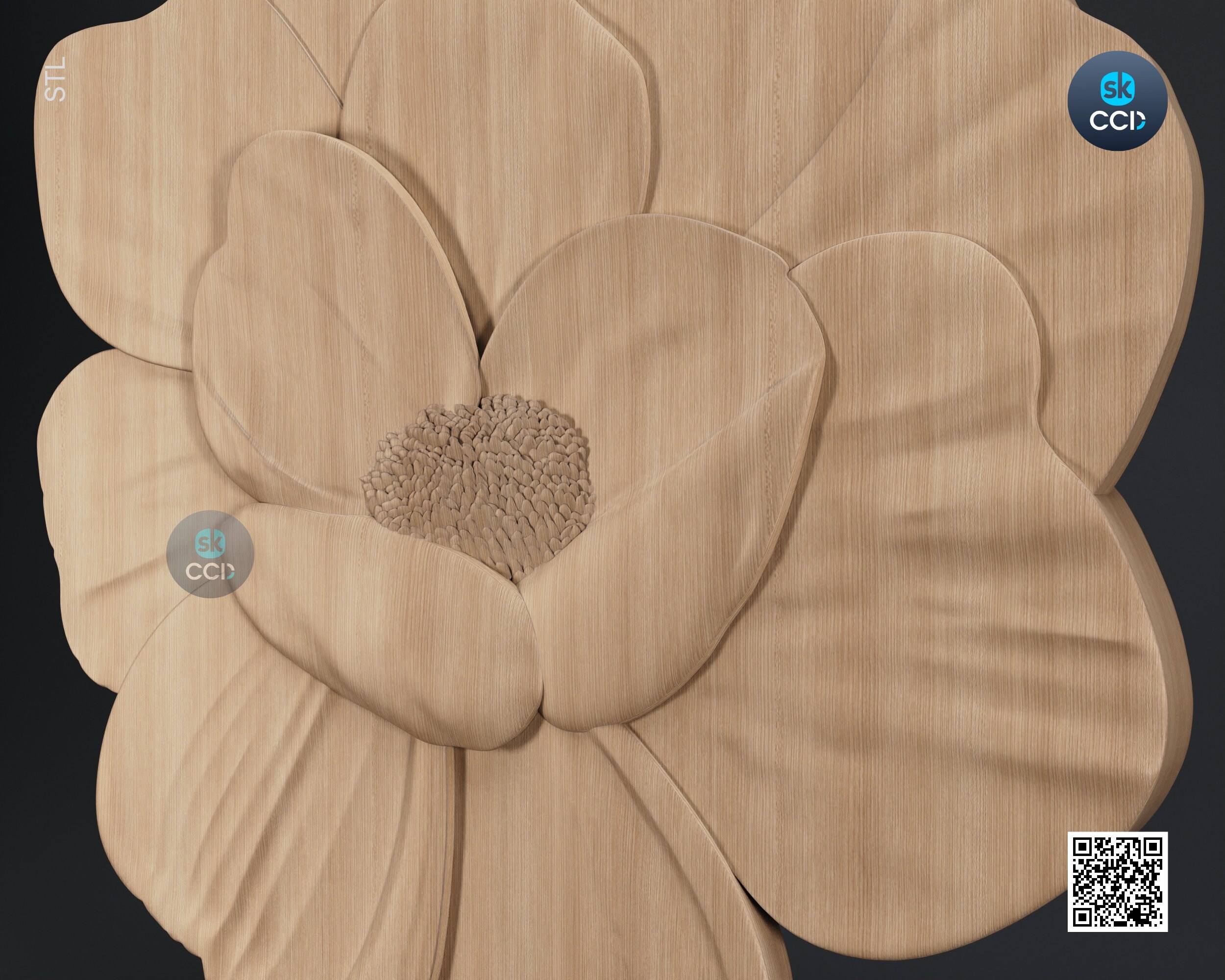 Wood Wall Art, Peony STL Model, CNC Router Carving Artcam File, Wall ...