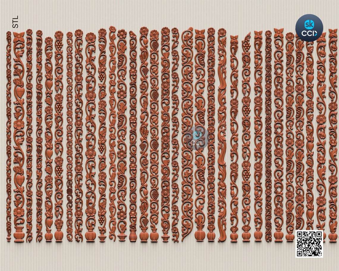 Wood Carving Border Set, Files for CNC, Instant Download Cnc Router ...