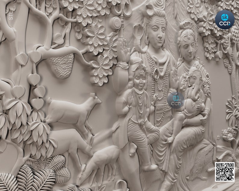 Lord Shiva Parvati STL 3D Model Carvign Model CNC Router - Etsy Australia