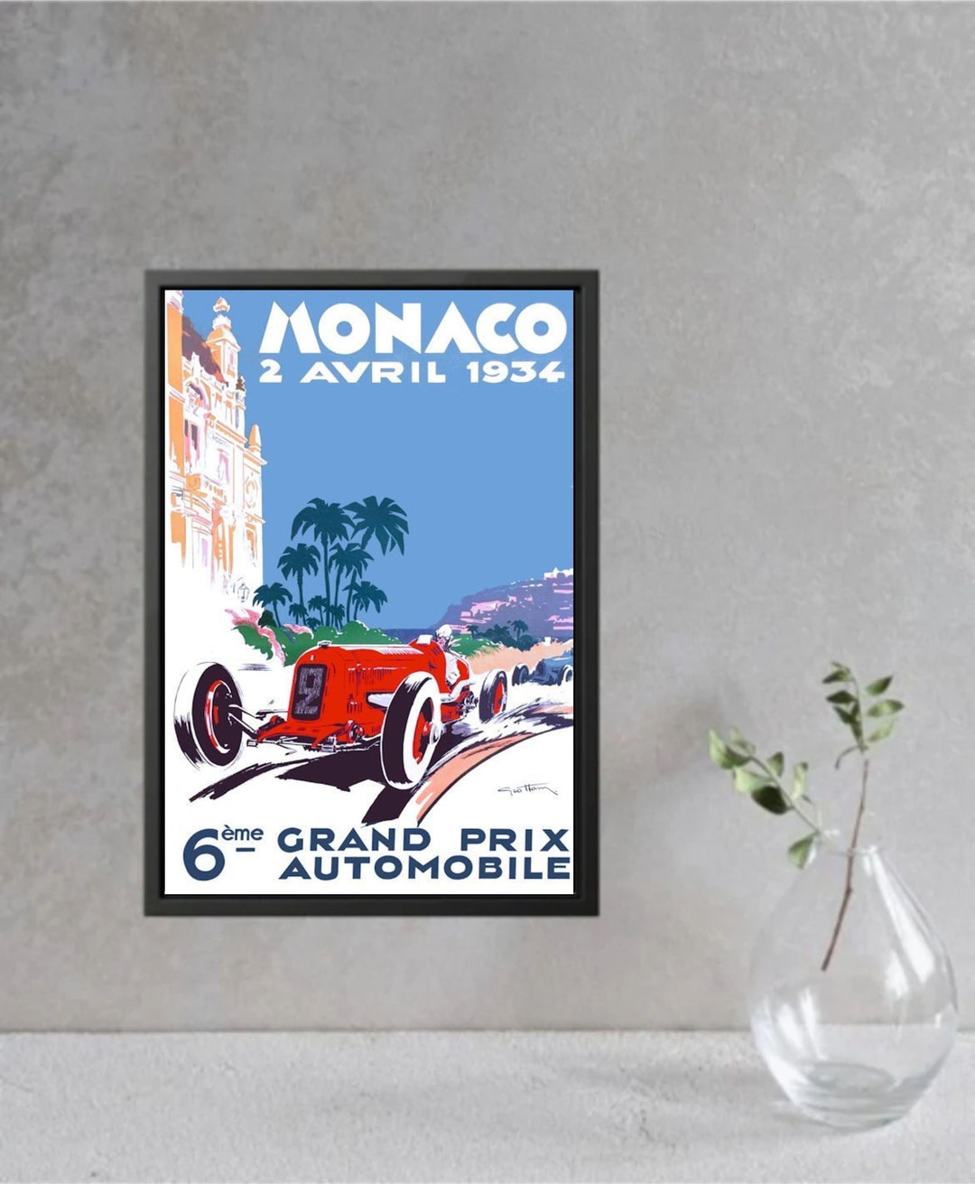 1934 Monaco Grand Prix Canvas Wall Art Race Fan Gift - Etsy