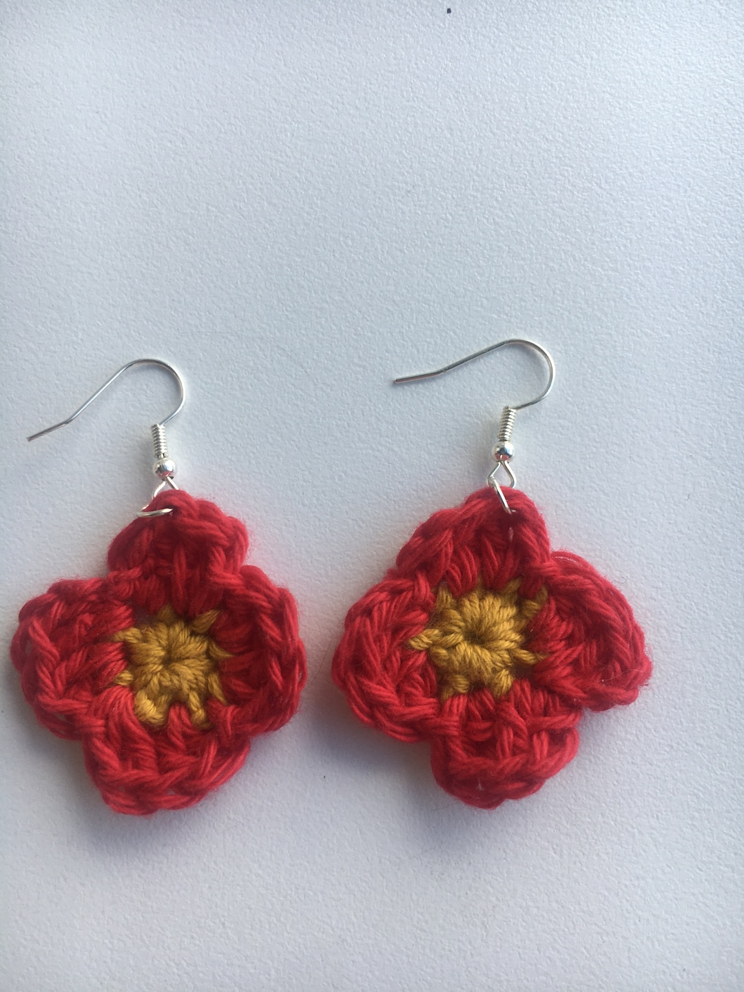 Crochet Earrings Flower - Etsy