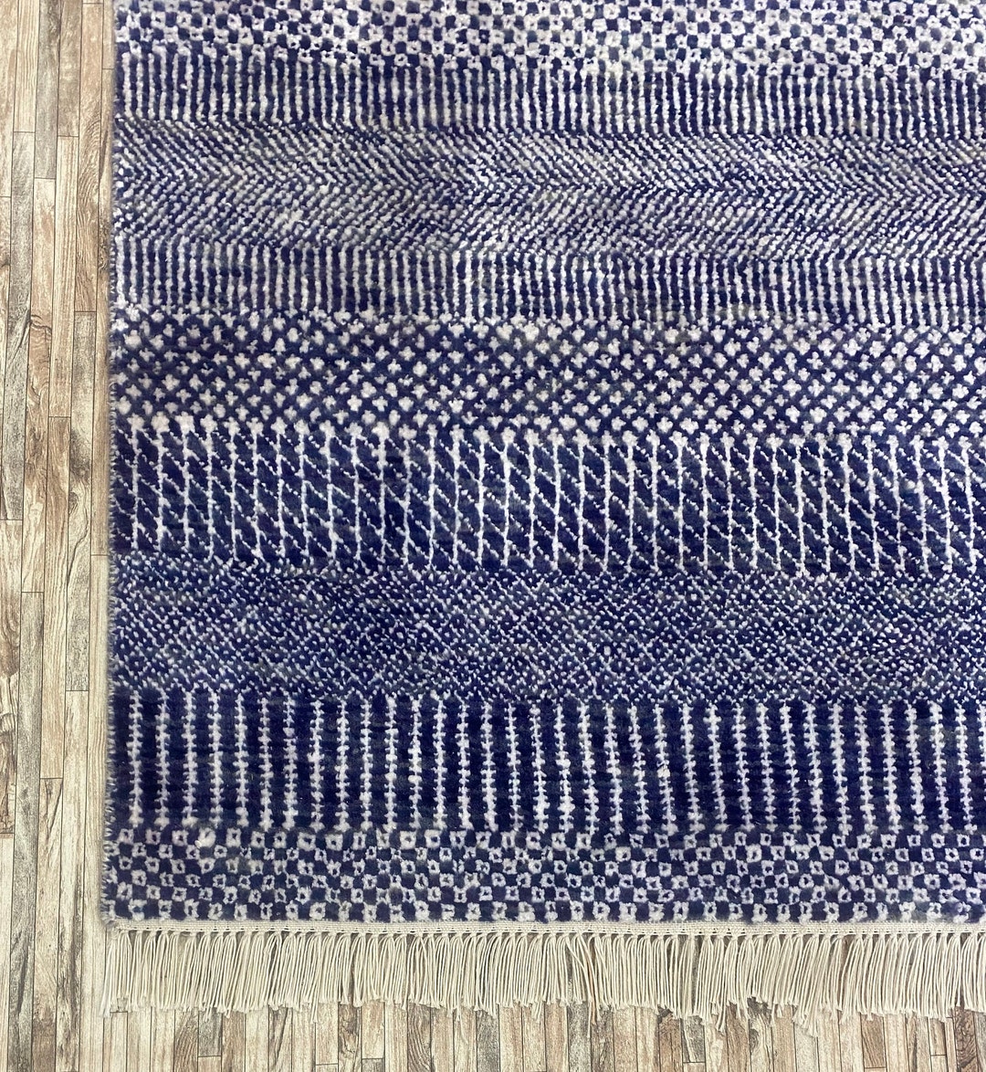 Purple Wool Silk Oriental Bohemian Savannah Geometric Pattern Rug - Etsy