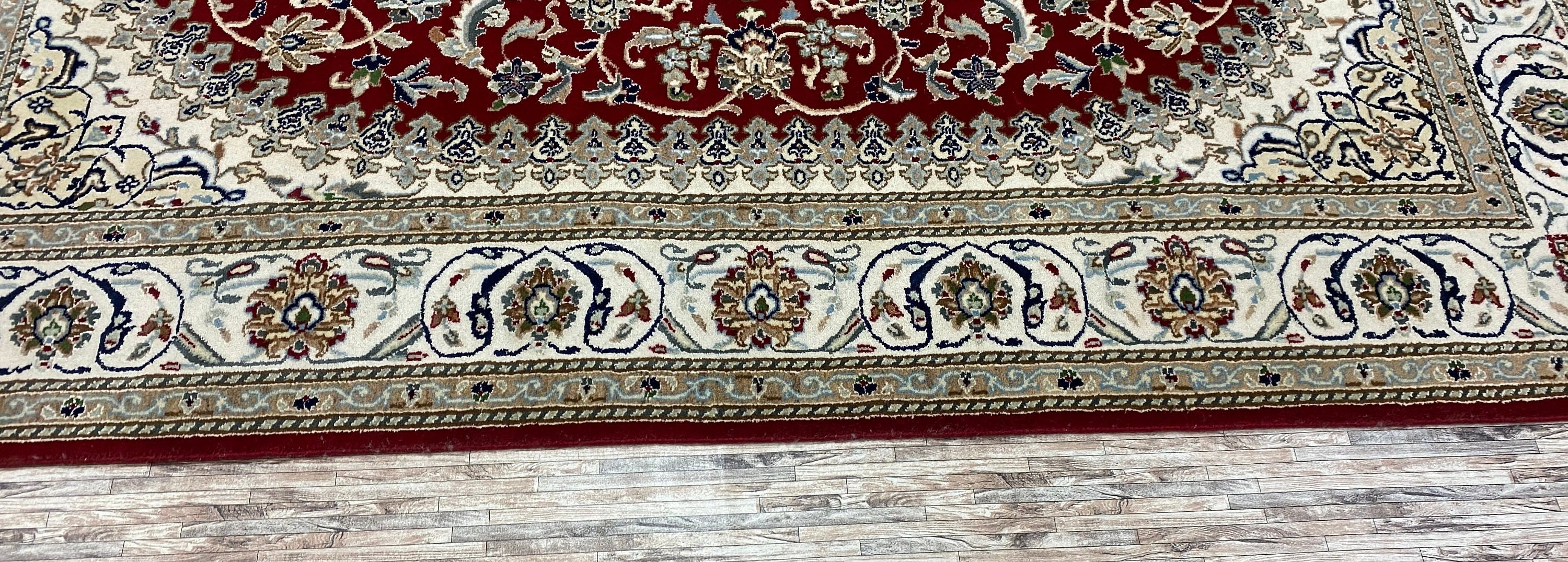 Hand-knotted Persian Rust Beige Wool Rug Traditional Medallion Design ...