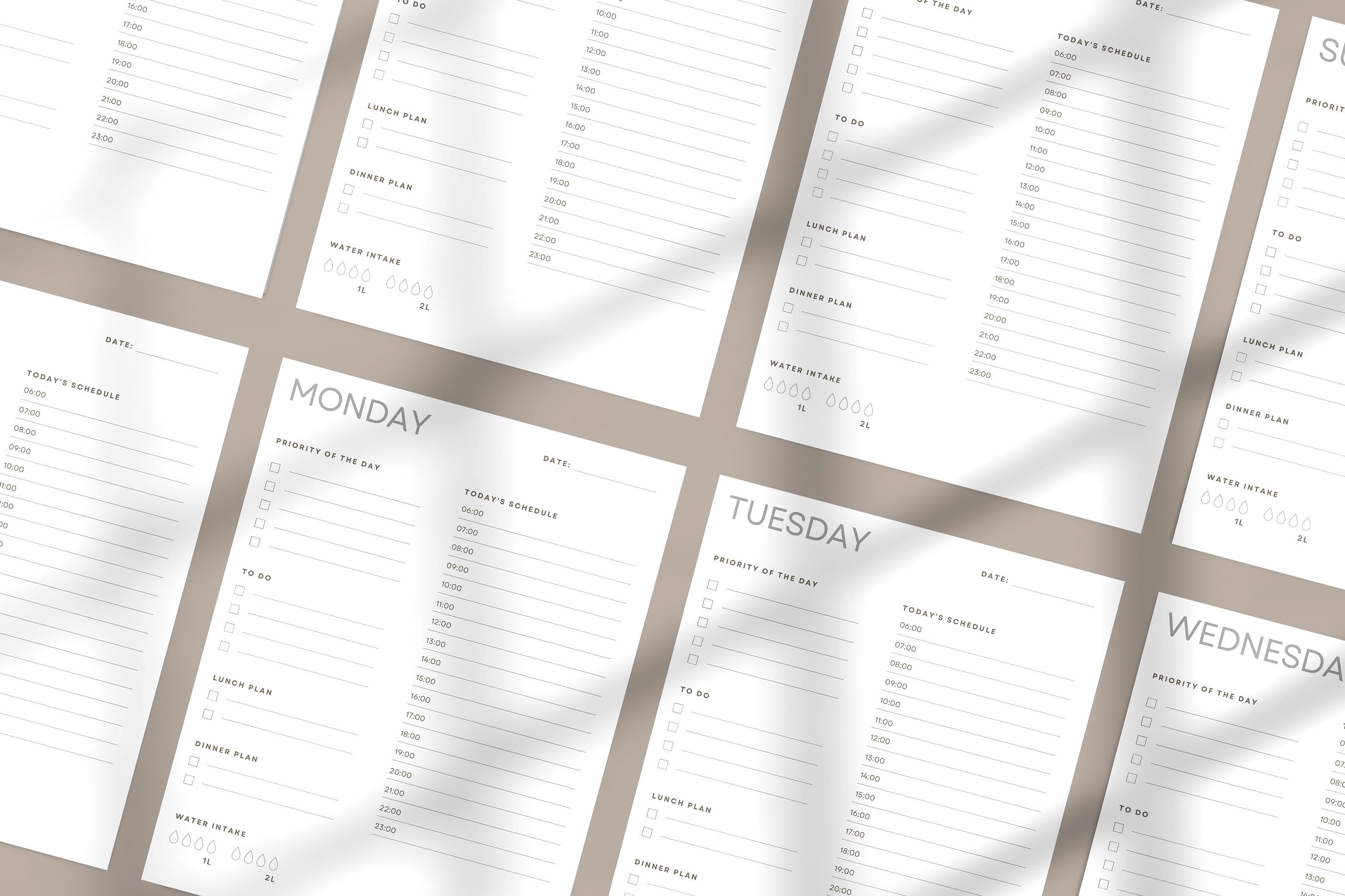 Daily Planner - 7 Days - Digital Download - Printable Planner - Monday ...