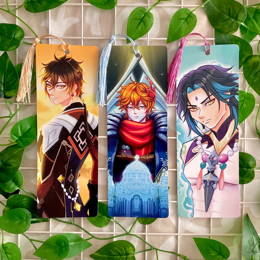 Genshin Impact Bookmark, Zhongli, Tartaglia Childe, Xiao, Art Print ...