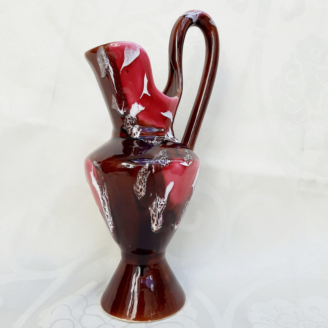 Ceramic Jug With Handle. Porcelain Vase With Handle. Water Jug ...