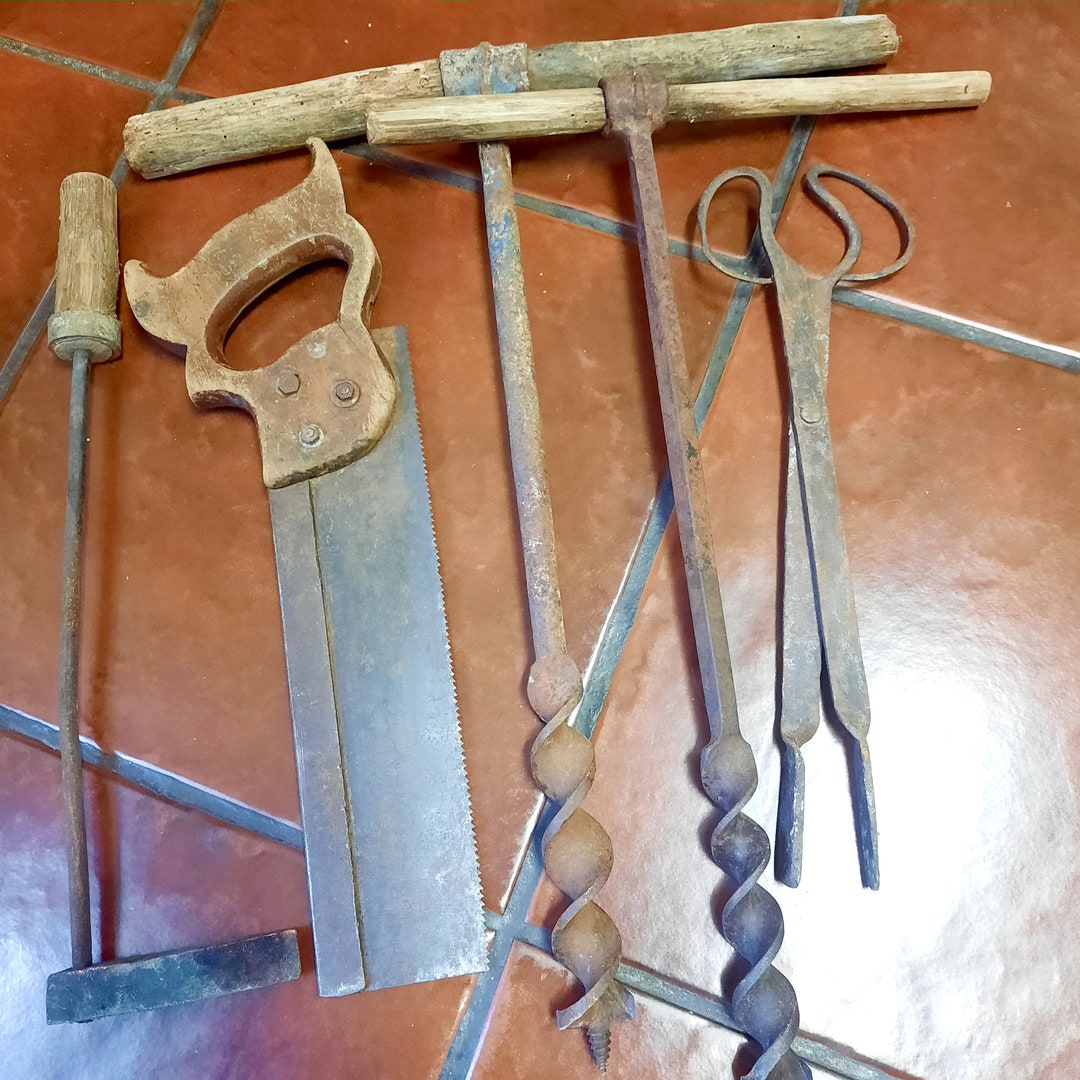 Primitive Hand Tools Iron Tools. Collection of Ancient Instruments ...