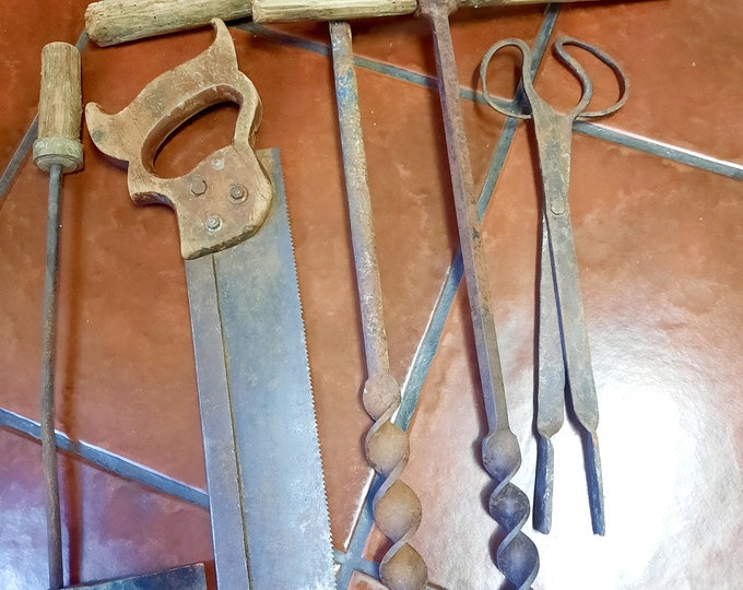 Primitive Hand Tools Iron Tools. Collection of Ancient Instruments ...