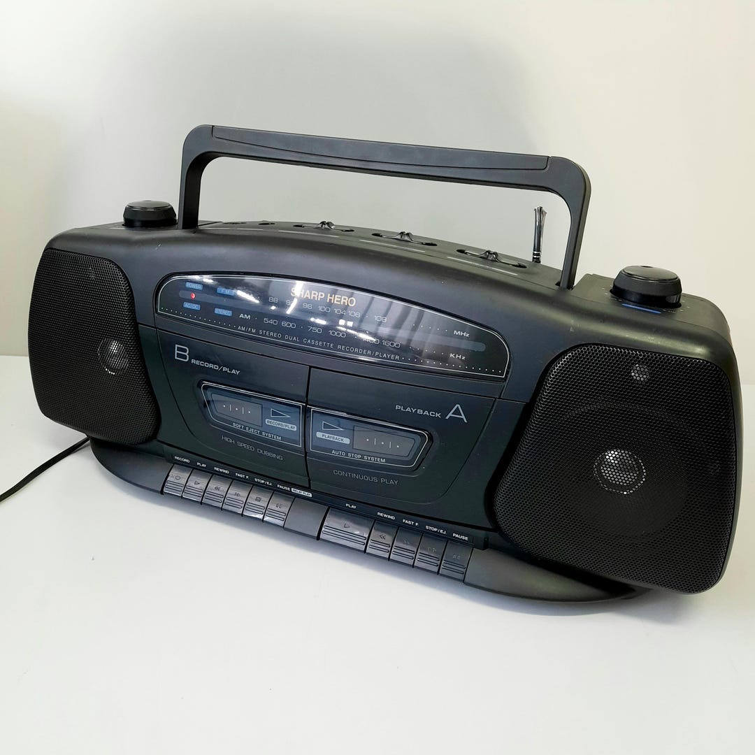 AM/FM Stereo Radio Dual Cassette Recorder. SHARP Hero. Boomboxes E ...