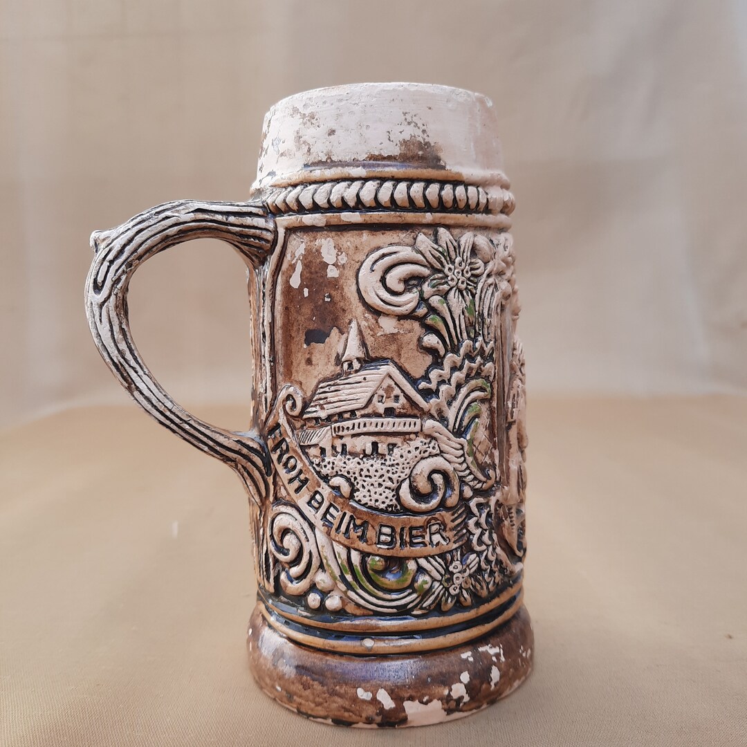 Antique German Beer Mug. Ceramic Mug.vintage Decor. - Etsy