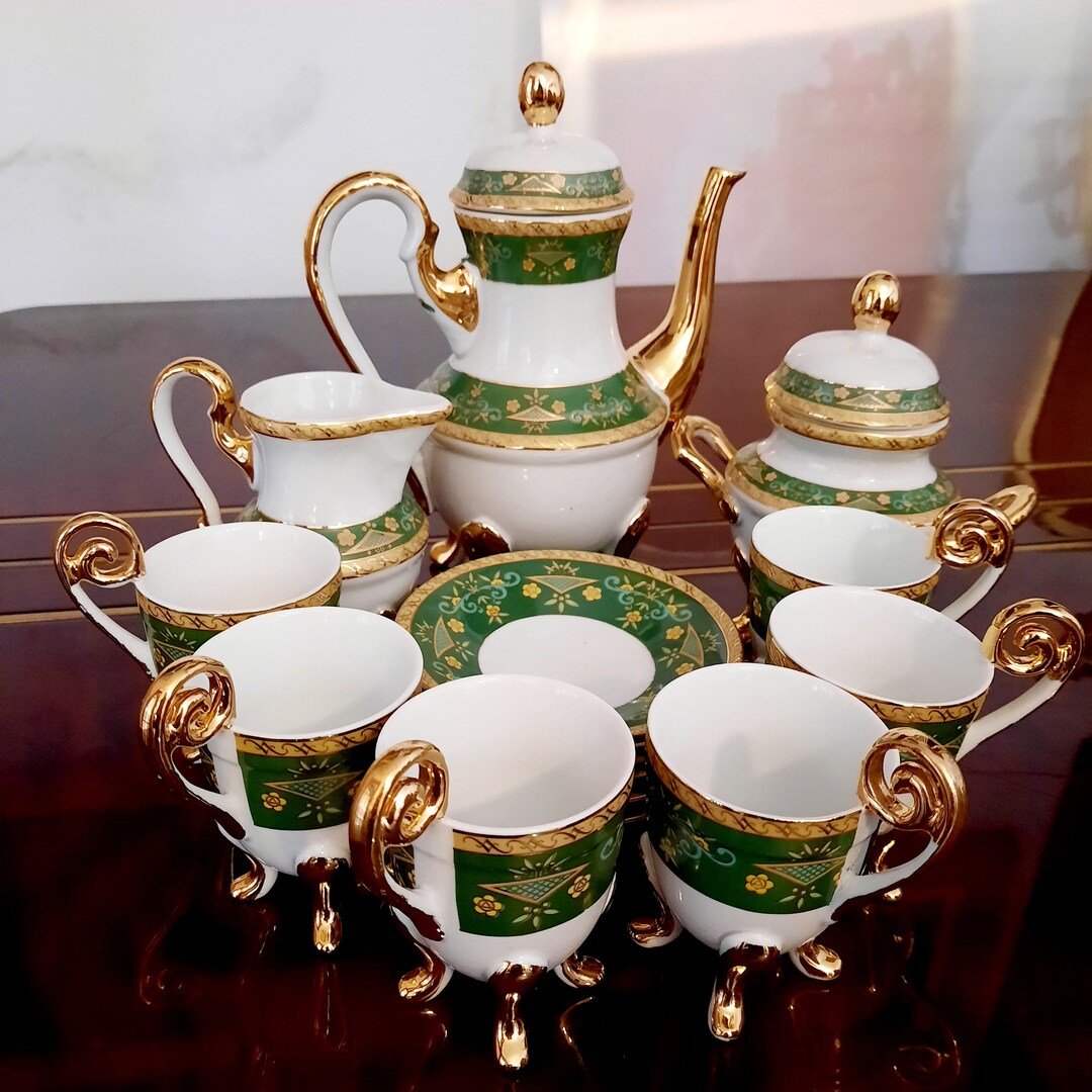 Stunning Vintage Coffee Service. Porcelain Service 15 Pcs. Coffee ...