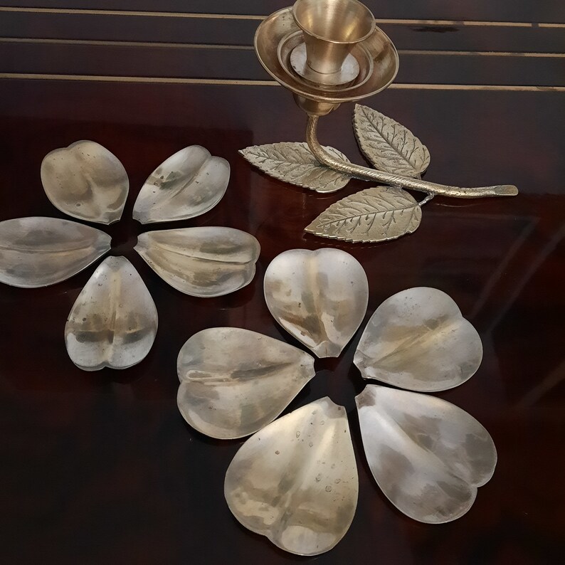 Ashtray a Candlestick With Removable Petals. Souvenir. Brass.vintage ...