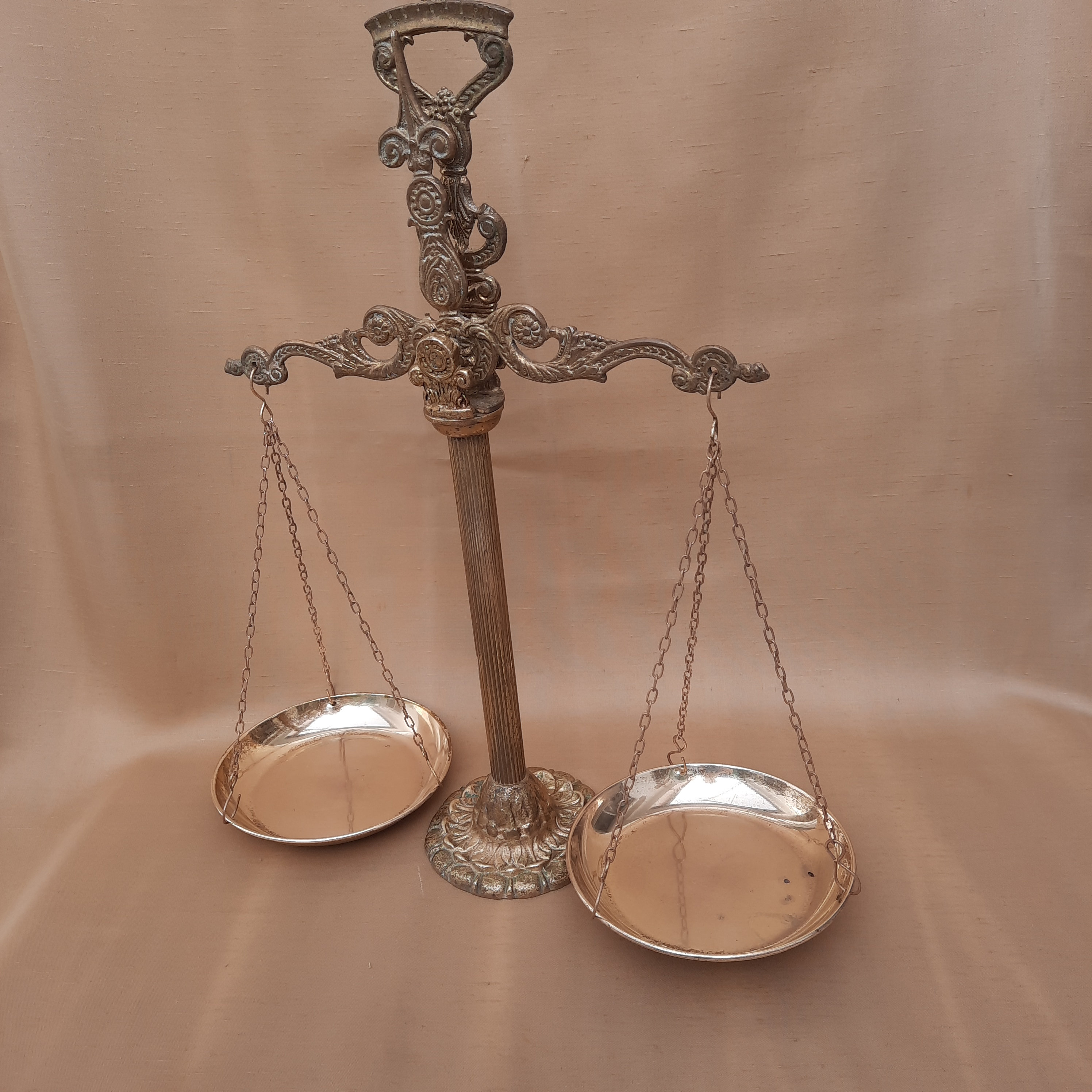Vintage Decorative Scales of Justice. Brass Scales. the Brass Decor of ...