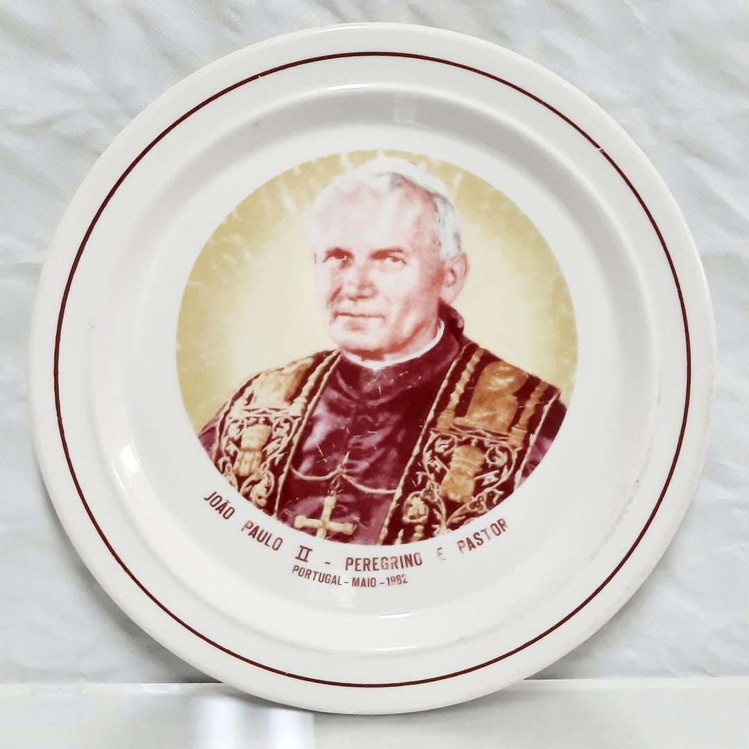Vintage Pope John Paul II Porcelain Plate - Sacavém Portugal Religious ...