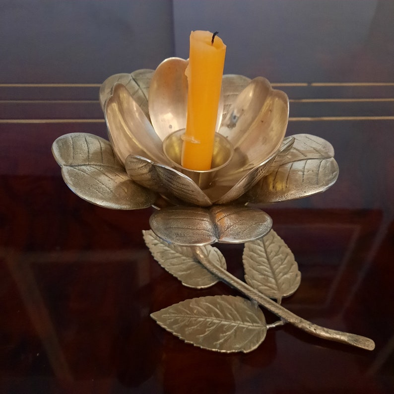 Ashtray a Candlestick With Removable Petals. Souvenir. Brass.vintage ...