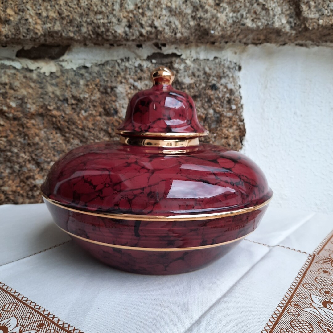 Vintage Decorative Porcelain Vase With Lid and Narrow Neck. Vase With ...