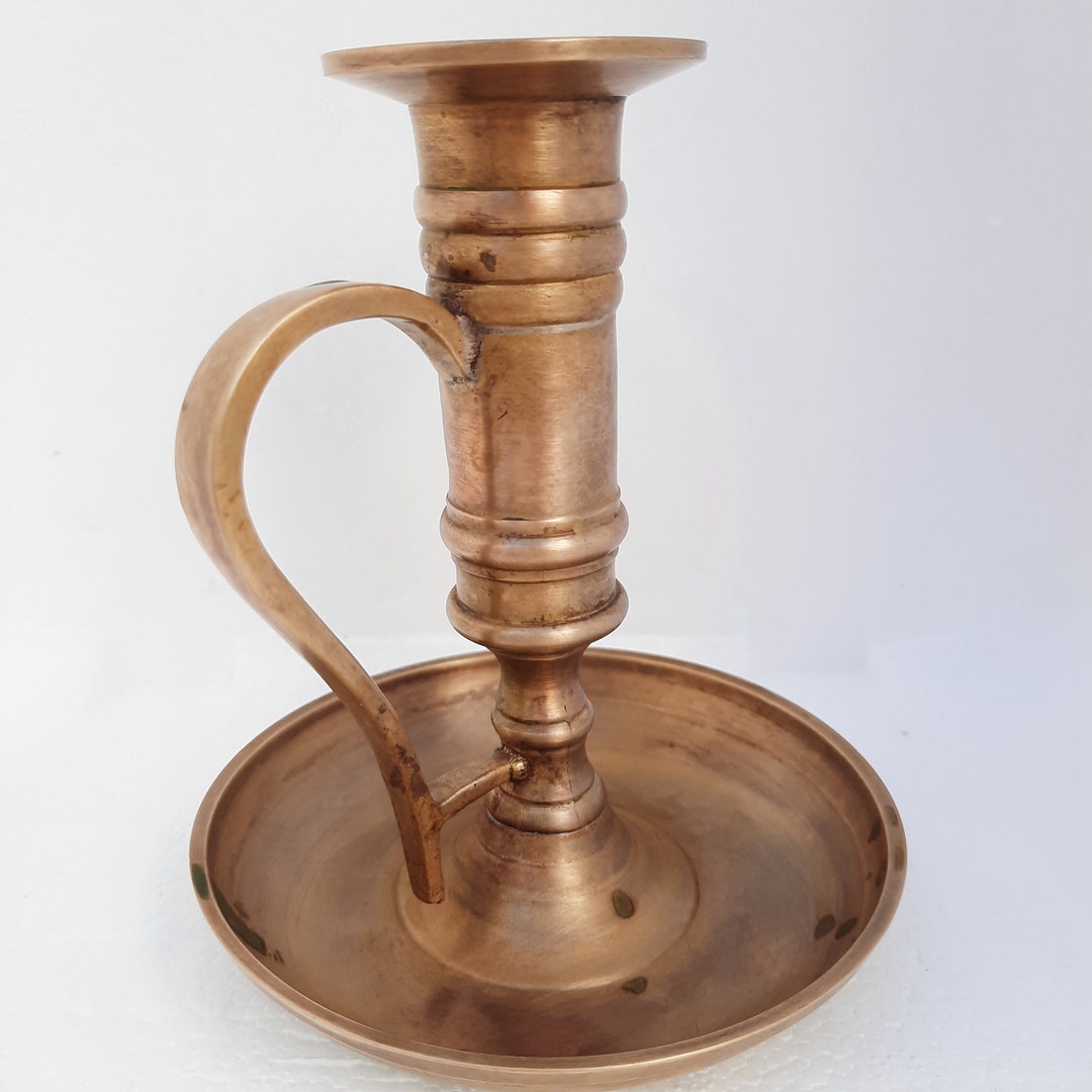 Vintage Brass Candlestick With Handle: Portuguese Home Decor - Etsy