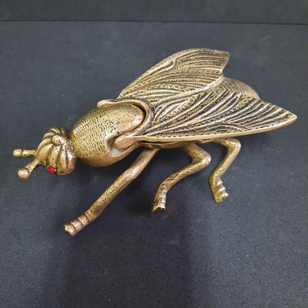 Vintage Brass Fly Ashtray, Hinged Lid, Decorative Decor - Etsy