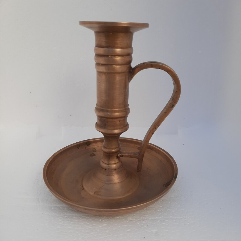 Vintage Brass Candlestick With Handle: Portuguese Home Decor - Etsy