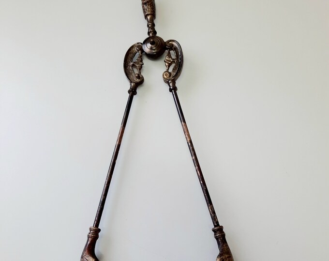 Brass Fireplace Tongs. Vintage Fireplace Accessories. Fireplace Tools ...