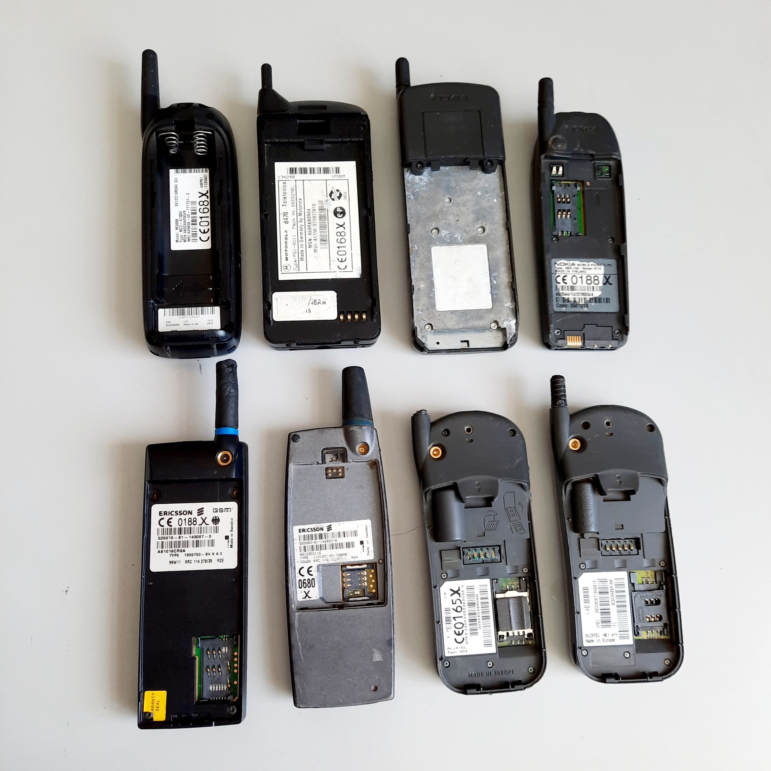 8 Vintage Mobile Phones Ericsson, Motorola, Alcatel. Rare Vintage ...