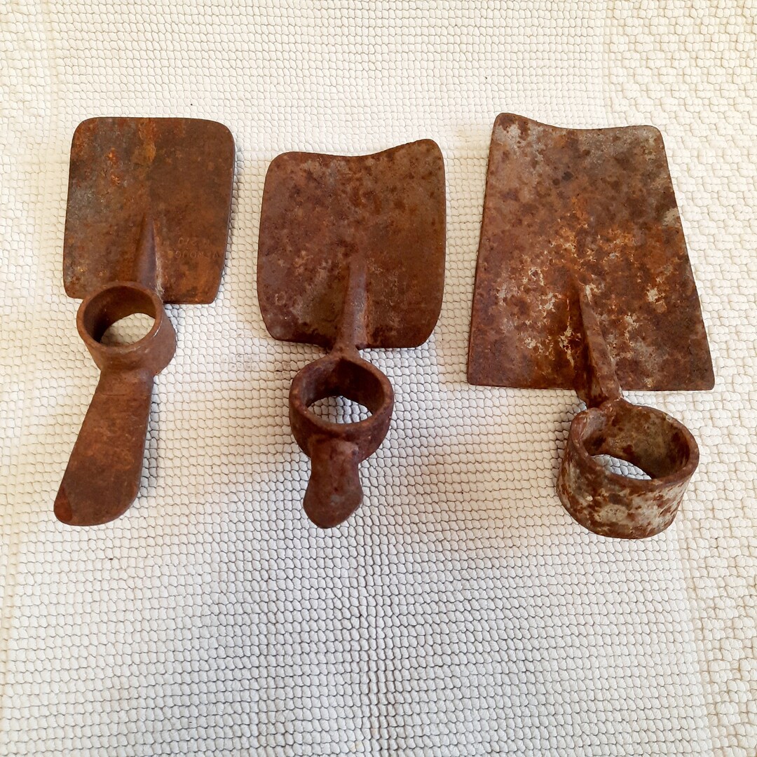 Lot of 3 Small Primitive Hand Tools. Rusty Iron. Agricultural Tool ...