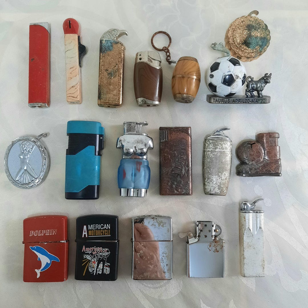 Set of Vintage Lighters. Gas Lighters for Parts. Lighters in Non ...