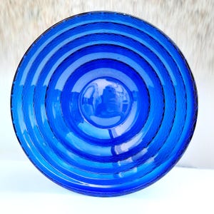 Vintage Cobalt Blue Glass Deep Bowl.large Salad Bowl. Mixing Bowl. - Etsy