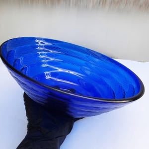 Vintage Cobalt Blue Glass Deep Bowl.large Salad Bowl. Mixing Bowl. - Etsy