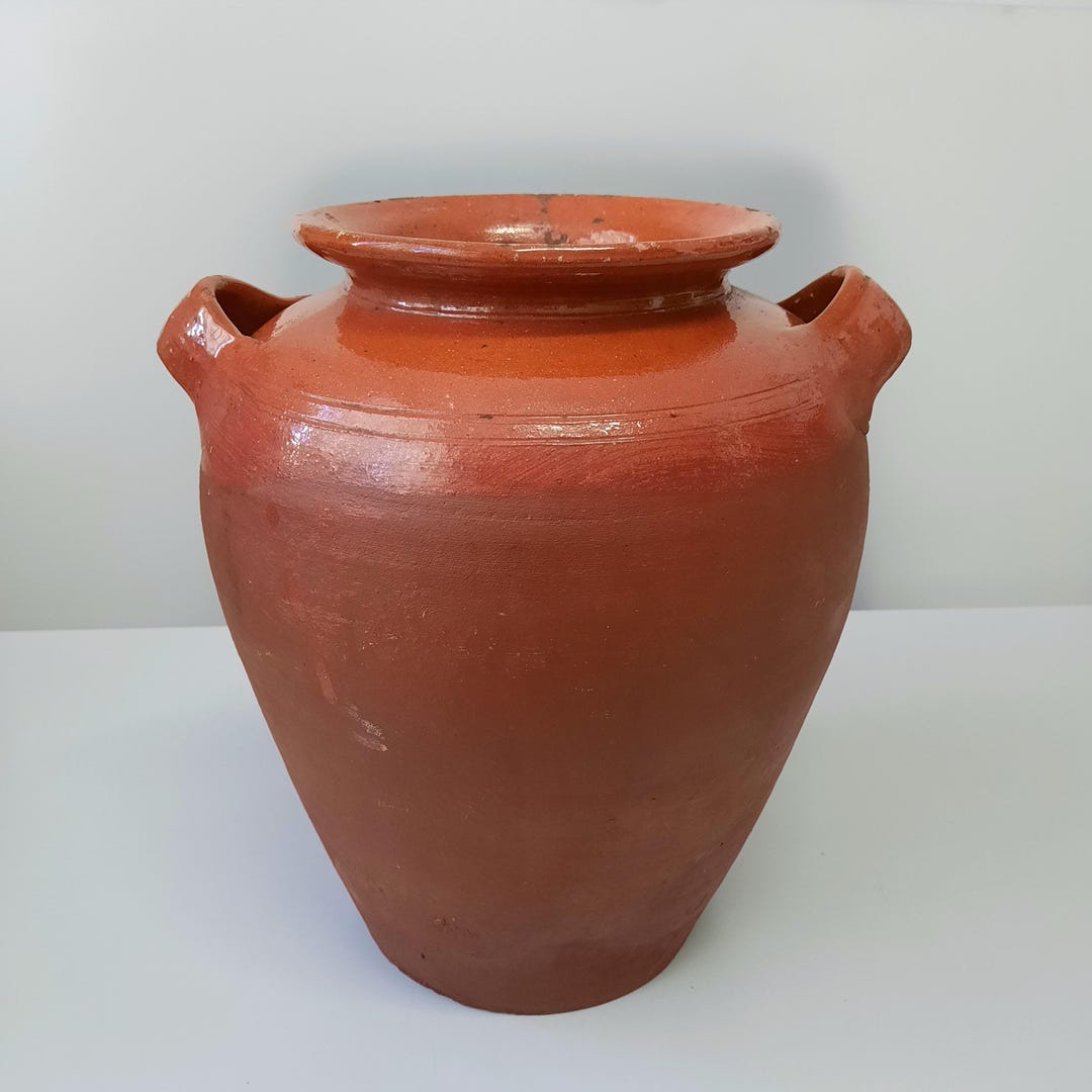 Large Antique Clay Pot. Terracotta Vessel. Portuguese Antique Ceramics ...