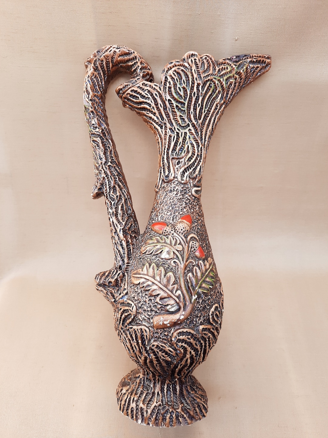 Large Ceramic Jug. Ceramic Jug in the Style of Old Oak Bark. Jug With ...