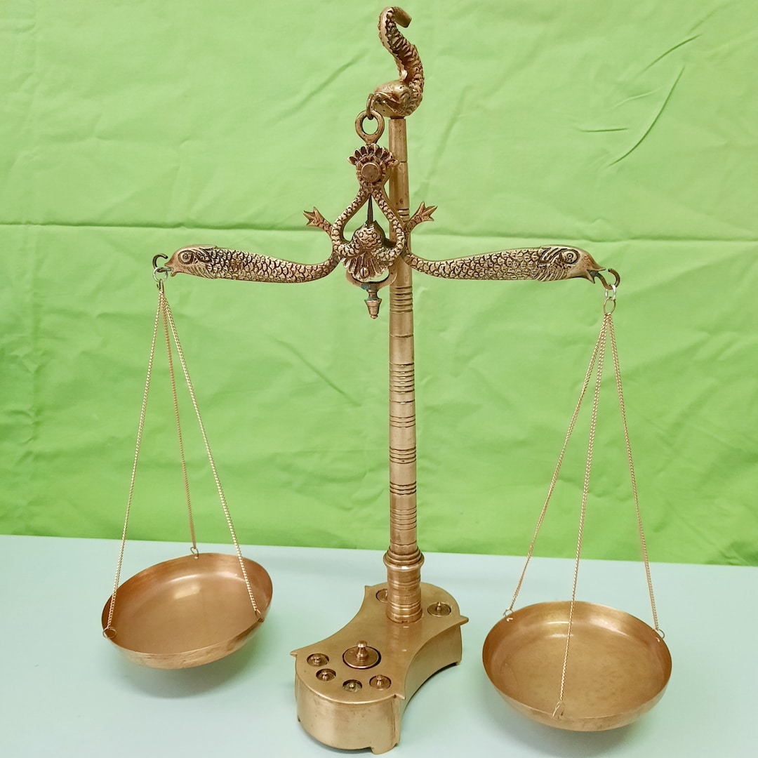 Vintage Collectible Scales. Rocker Brass Scales. Pharmacy Scales ...