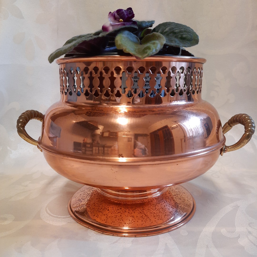 Vintage Bright Copper Planter Flowerpot Copper Planter Garden ...