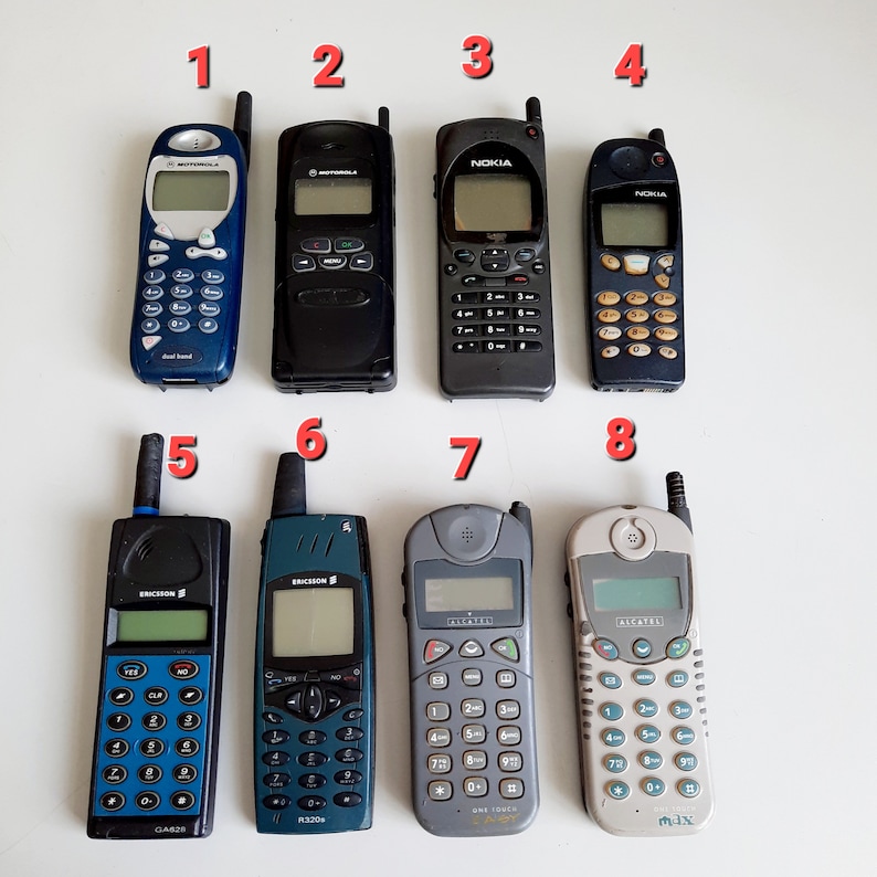 8 Vintage Mobile Phones Ericsson Motorola Alcatel. Rare - Etsy