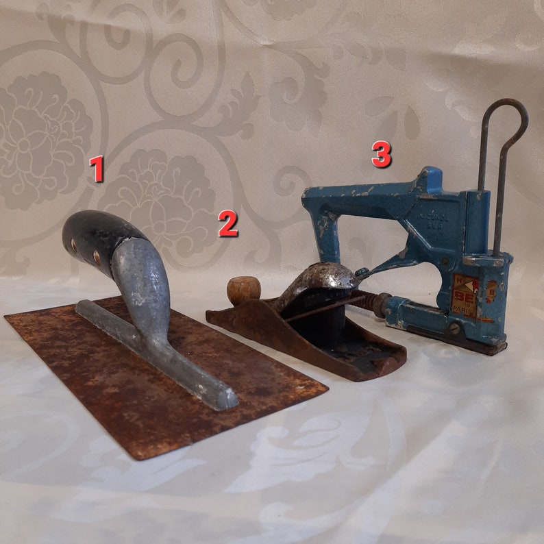 3 Ancient Primitive Instruments. Hand Tools. Planer Carpenter. Window ...