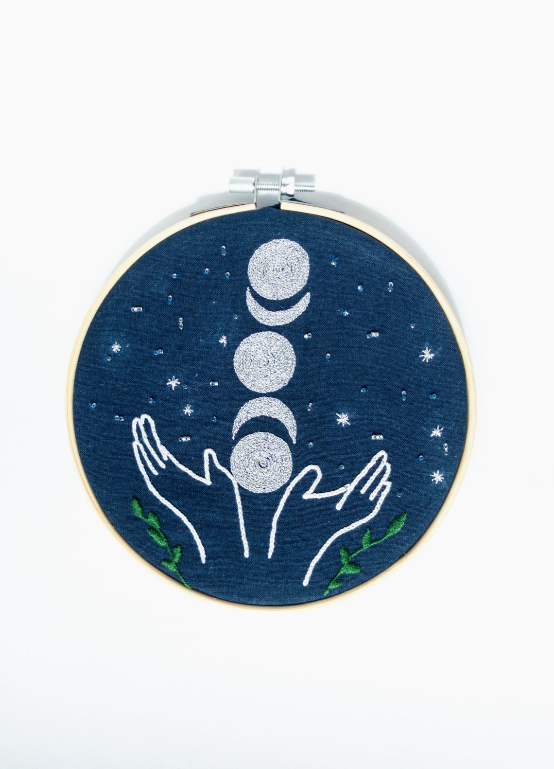 Moon Phases | Finished Embroidery Hoop | Hand Embroidery - Etsy
